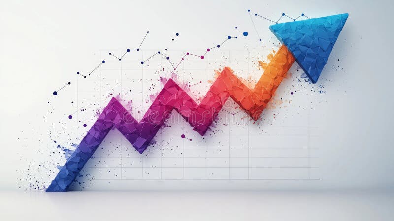 Stylish Progress Graph Sleek Purple Arrow Layered Gradient Colors ...