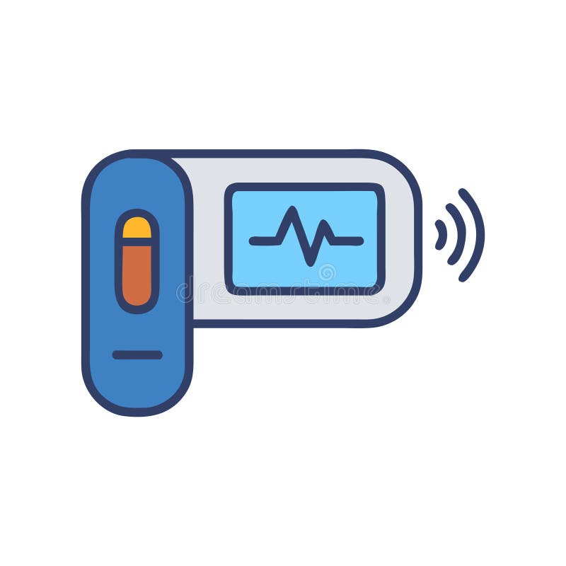 Stylish Pulse Oximeter Icon Design Stock Illustration - Illustration of ...