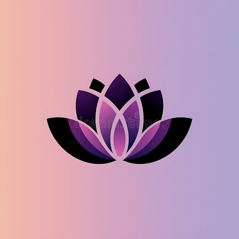 Stylish Purple Lotus Logo on Soft Gradient Stock Illustration ...