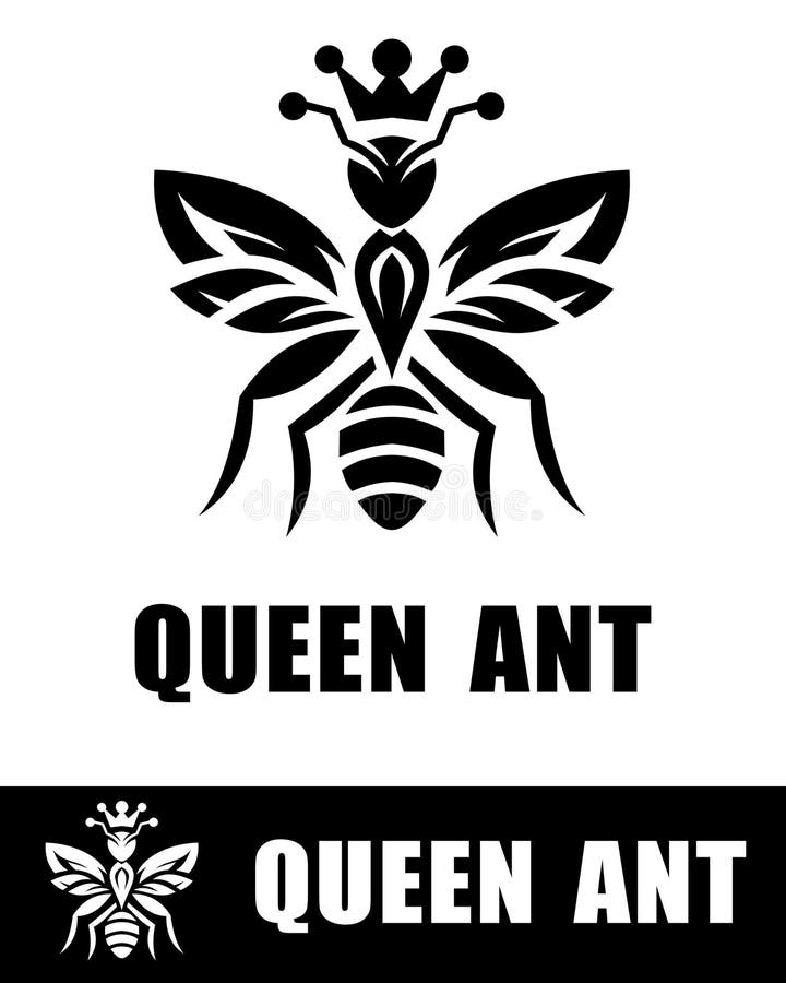 Stylish Queen Ant Logo Design Stock Vector - Illustration of symbolism ...