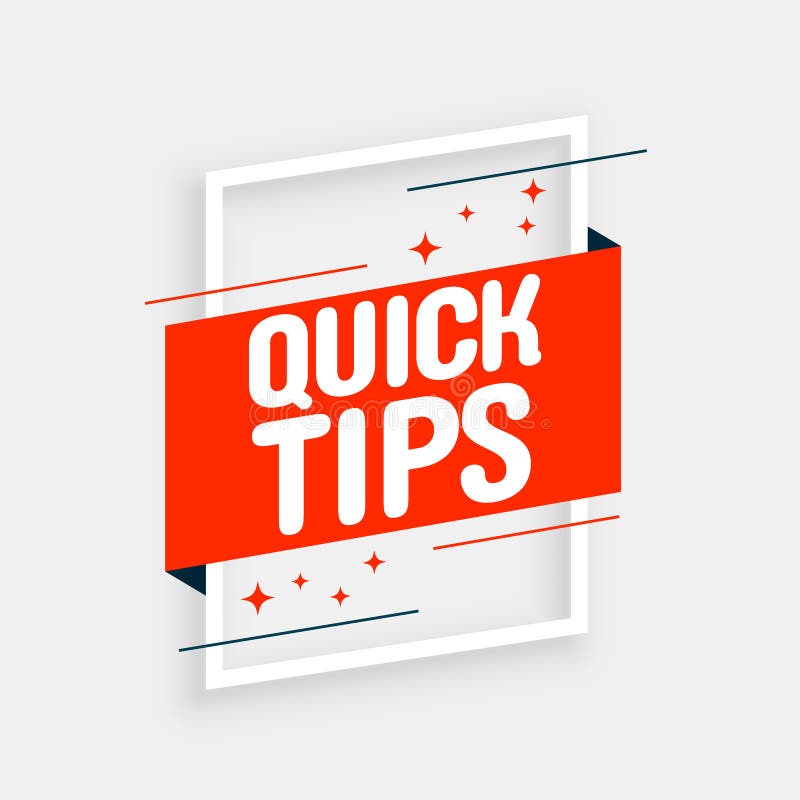 Stylish Quick Tips Advice on White Background Stock Vector ...