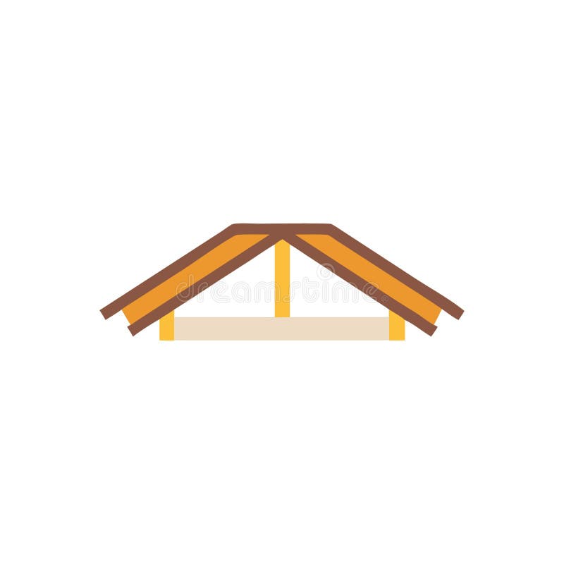 Stylish Rafter Roof Icon stock illustration. Illustration of flat ...