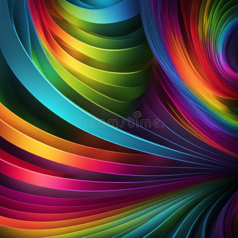 Stylish Rainbow Background and Texture. Abstract Rainbow Curved Lines ...