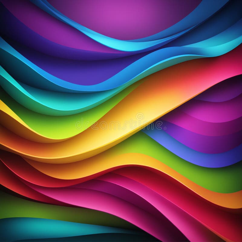 Stylish Rainbow Background and Texture. Abstract Rainbow Curved Lines ...
