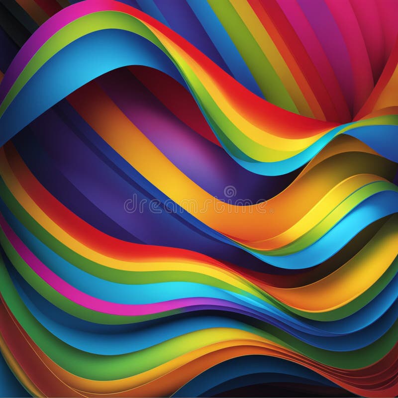 Stylish Rainbow Background and Texture. Abstract Rainbow Curved Lines ...
