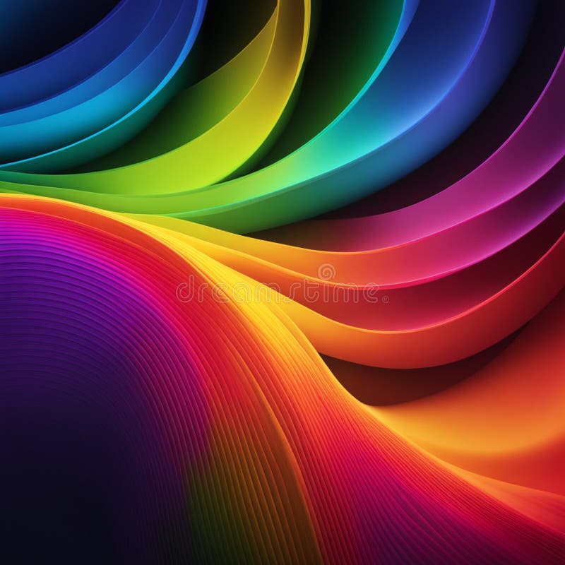 Stylish Rainbow Background and Texture. Abstract Rainbow Curved Lines ...
