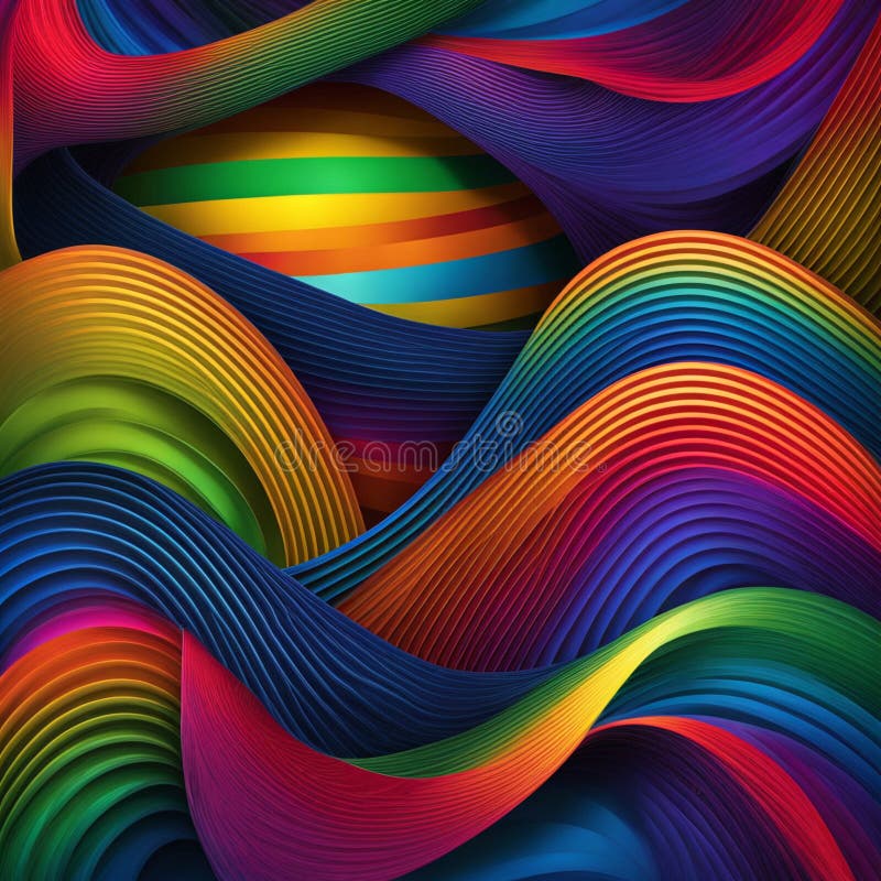 Stylish Rainbow Background and Texture. Abstract Rainbow Curved Lines ...