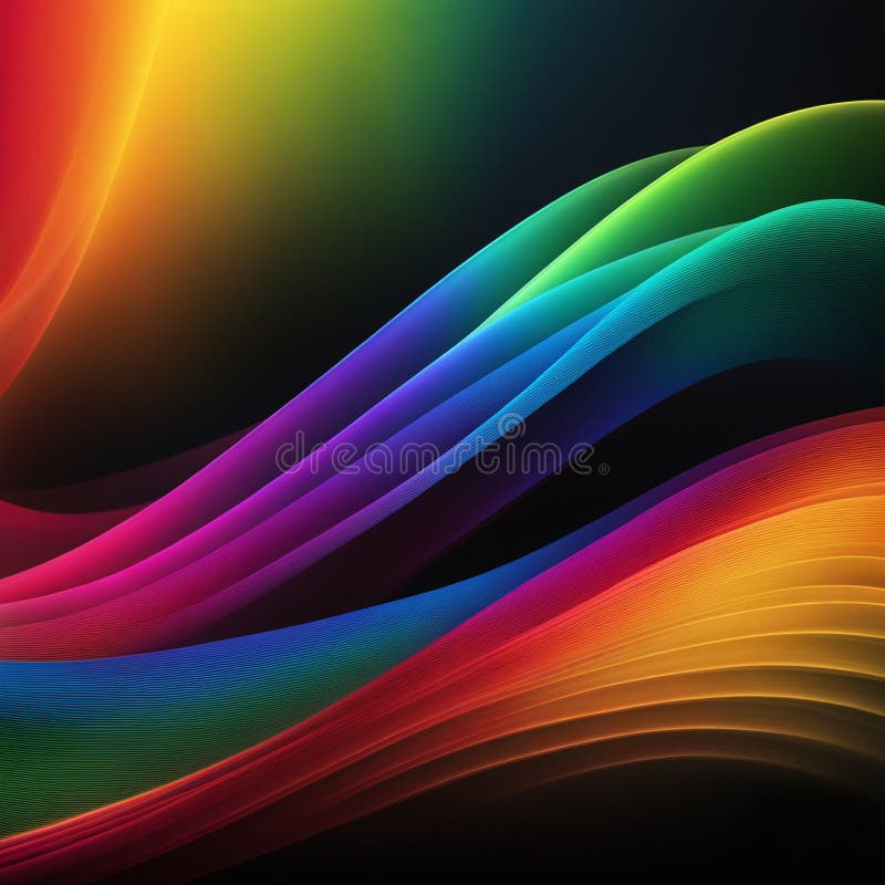 Stylish Rainbow Background and Texture. Abstract Rainbow Curved Lines ...