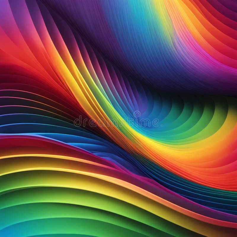 Stylish Rainbow Background and Texture. Abstract Rainbow Curved Lines ...