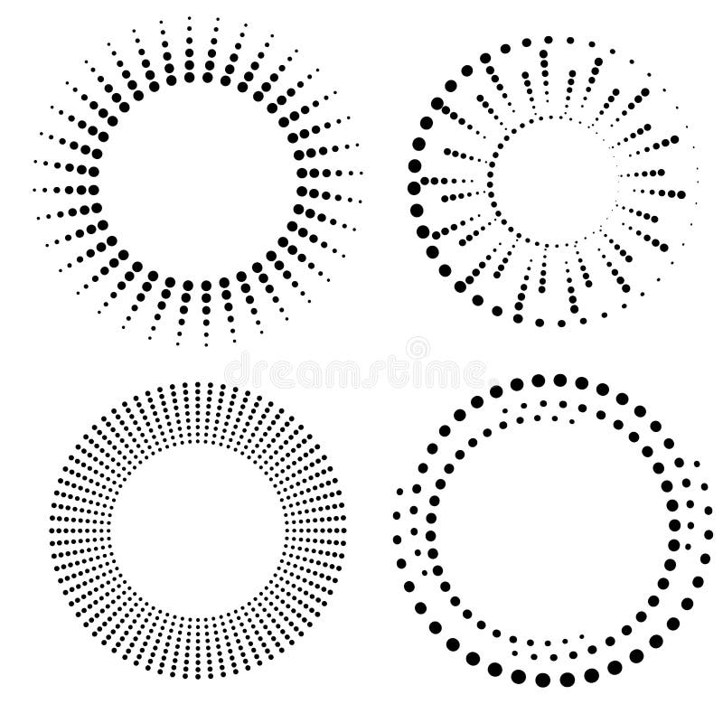 Stylish Rays from Dots Halftone. Sun Texture. Vintage Pattern. Fade ...