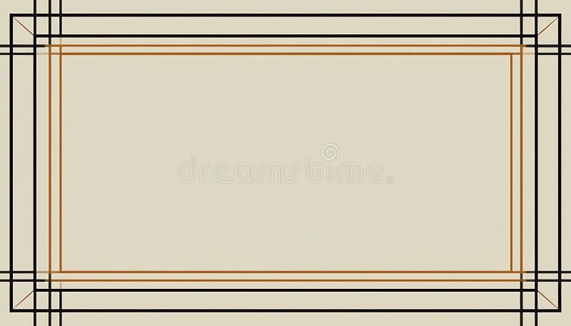 Elegant Rectangle Frame with Black and Brown Lines for Graphic Design ...