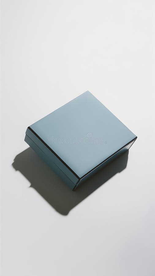 Stylish Rectangular Object in Light Blue or Gray Against White ...