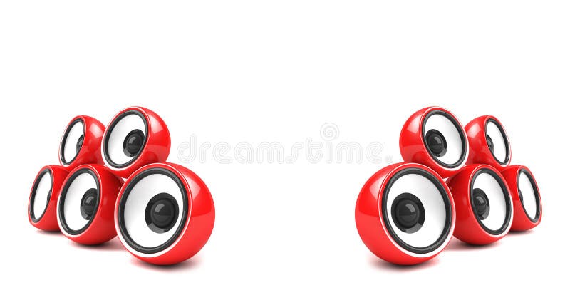 Stylish red audio speakers stock illustration. Illustration of copy ...