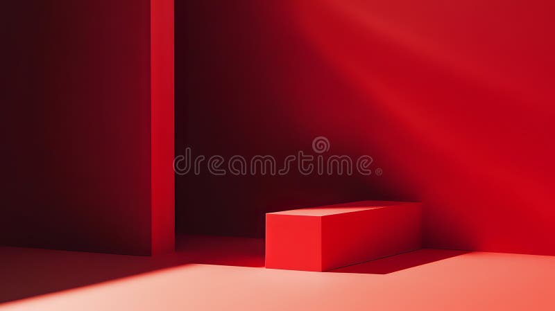Stylish Red Backdrop Featuring Seamless Gradients and Geometric Shadows ...