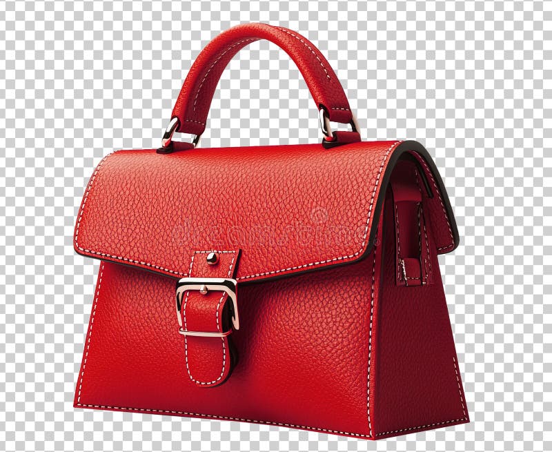 Stylish Red Handbag with Structured Design and Elegant Detailing ...