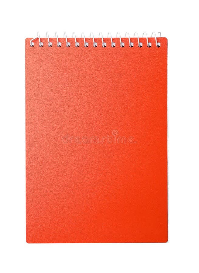 Stylish Red Notebook Isolated on White, Top View Stock Image - Image of ...