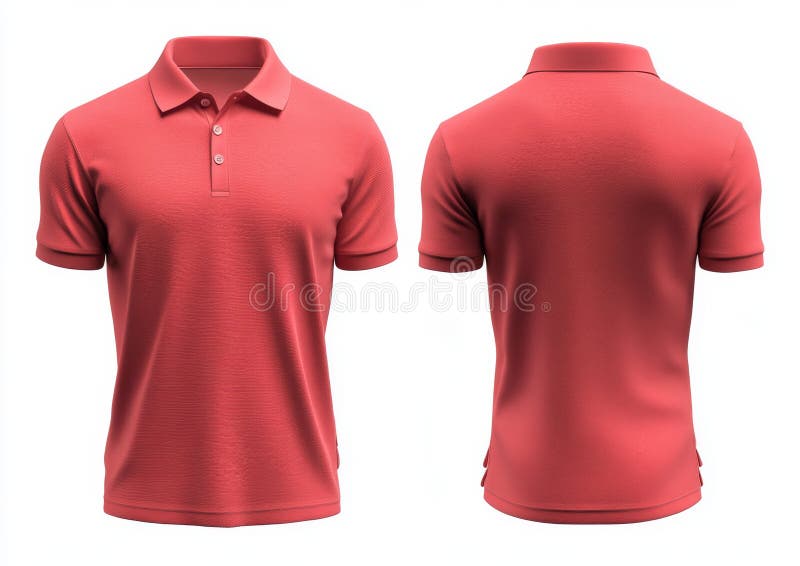 Stylish Red Polo Shirt Presented in Isolation with Front and Back Views ...