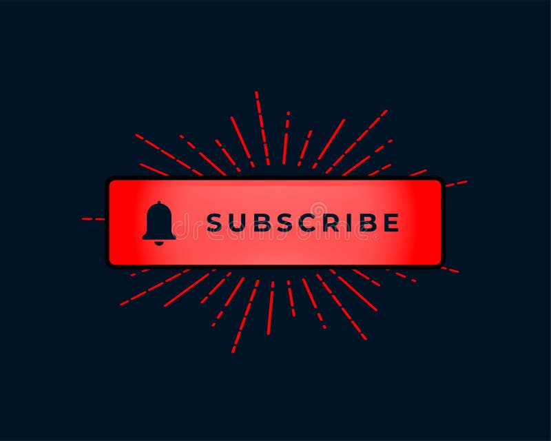 Stylish Red Subscription Button for Social Media Followers Stock Vector ...