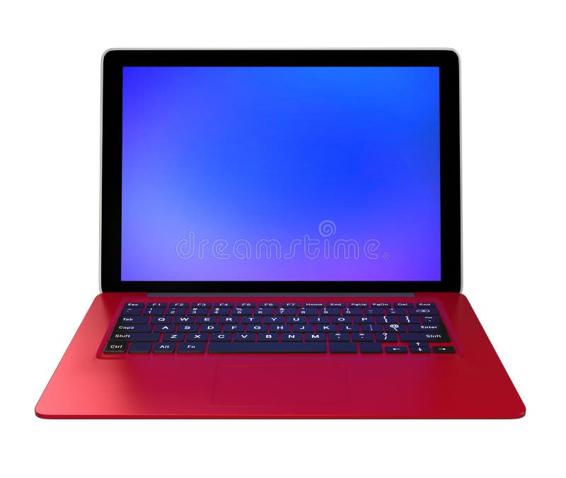 Stylish Red Ultra Slim Laptop Computer Stock Image - Image of glossy ...