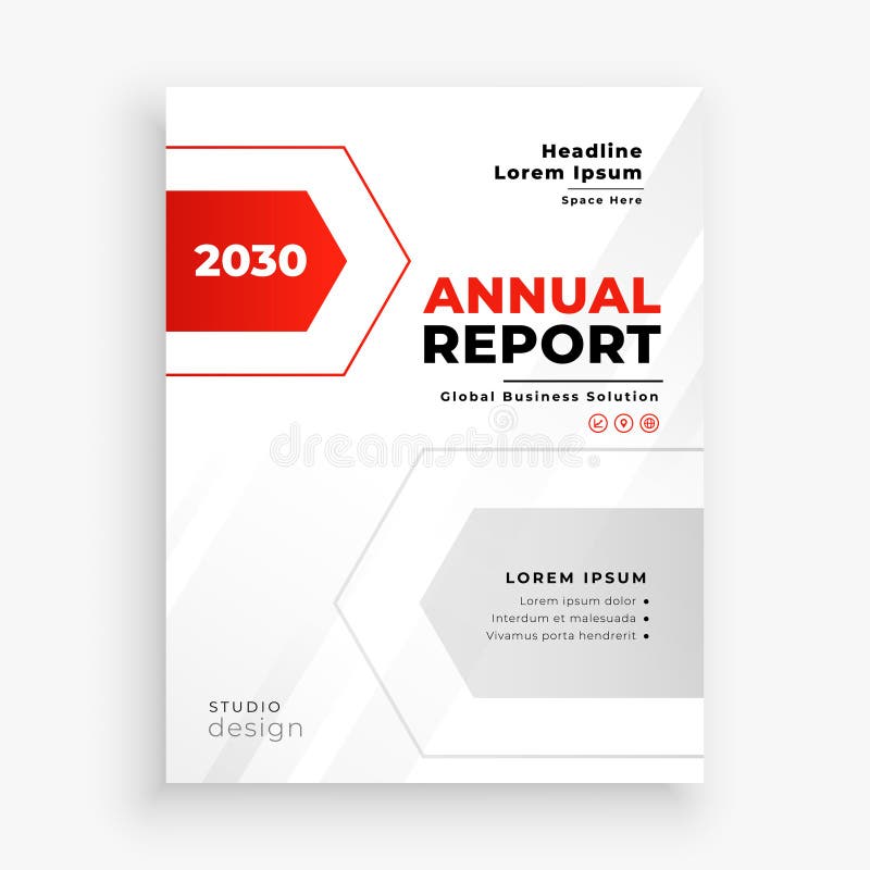 Stylish Red Annual Report Business Presentation Brochure Design Stock ...