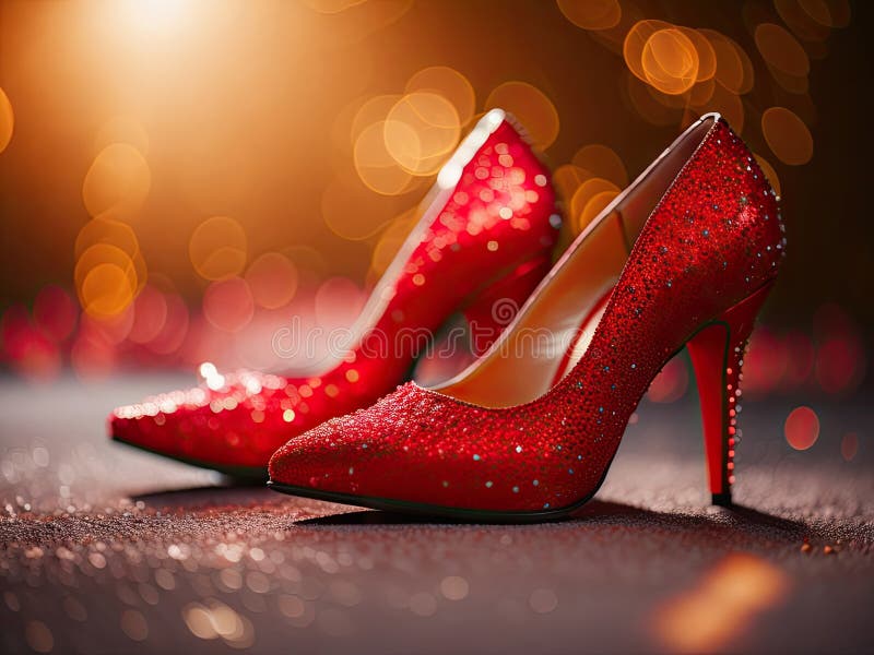 Stylish Red Womens Shoes High Heels. Ai Generative Stock Illustration ...