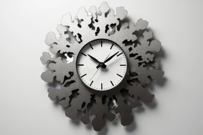 Stylish Reflection Clock with Abstract Artwork Stock Illustration ...