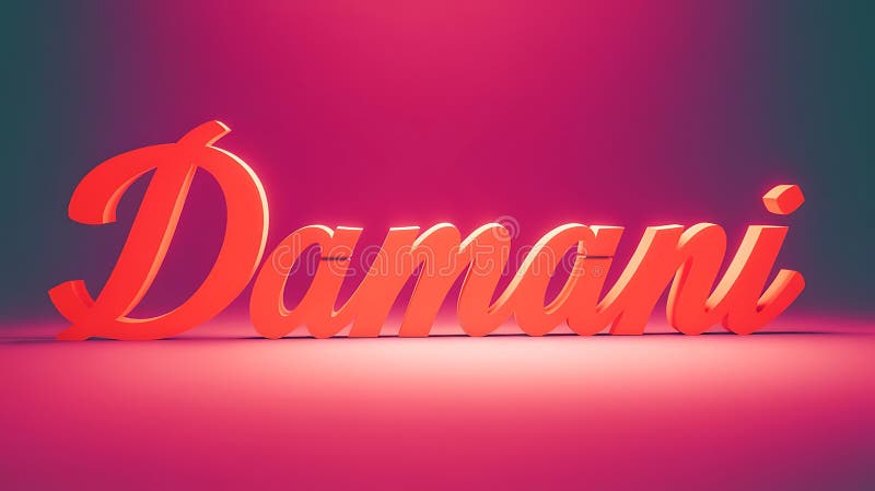 Stylish Render of the Name Damani in Bold Typography Against Vibrant ...