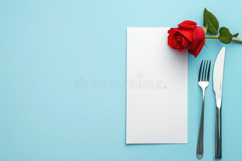 Stylish Restaurant Menu Template Featuring a Single Rose for a Romantic ...