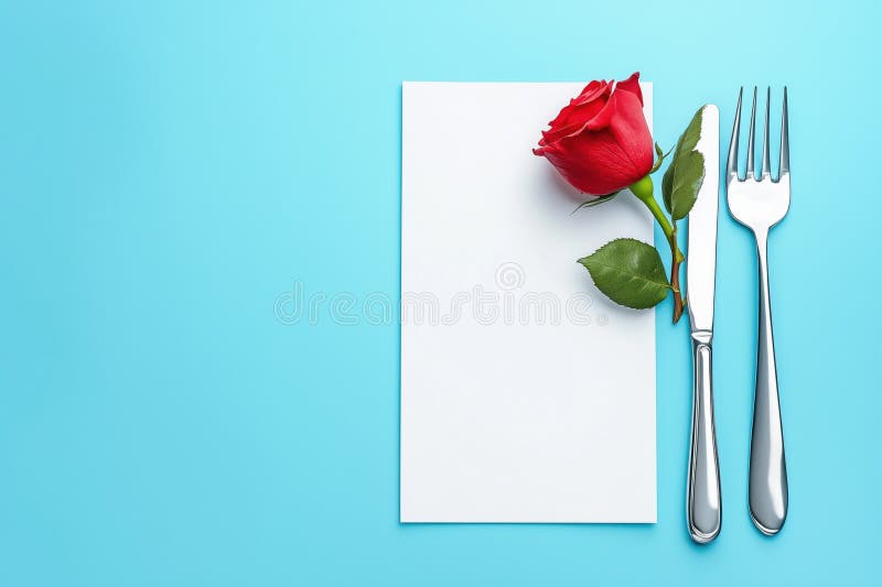 Stylish Restaurant Menu Template Featuring a Single Rose for a Romantic ...