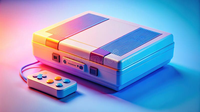 A Stylish Retro Gaming Console from the 80s or 90s Isolated on a Clean ...
