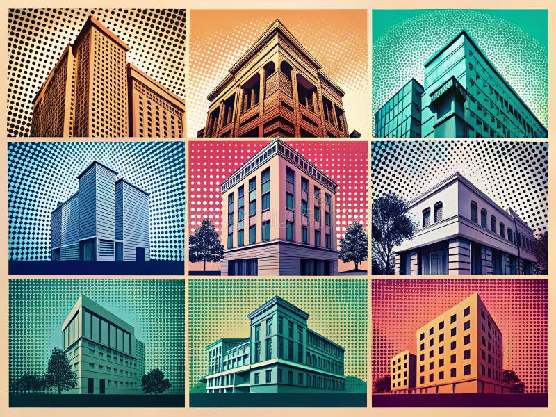 Stylish Retro Halftone Rectangle Backgrounds a Monochrome Gradient ...