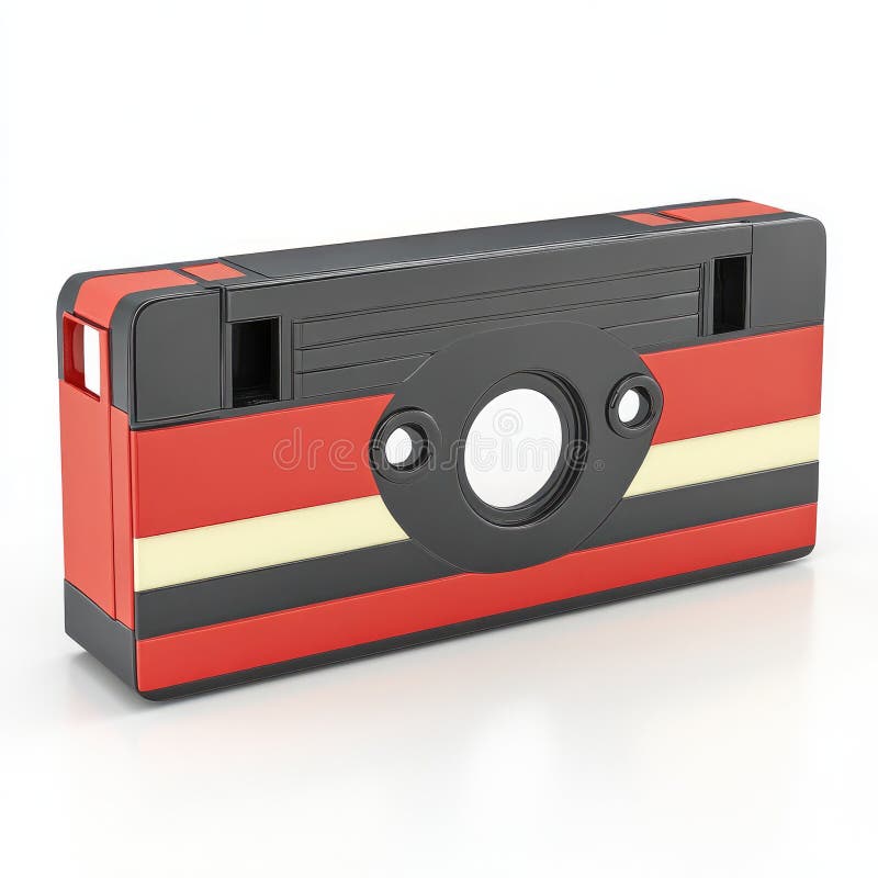 Stylish Retro Red and Black Disposable Camera Stock Illustration ...