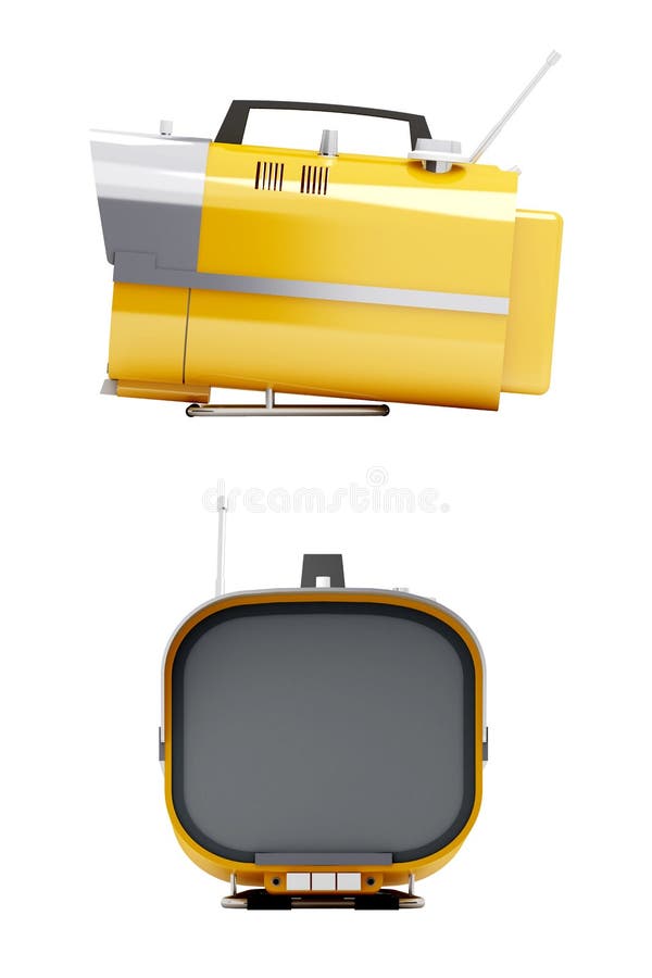 Stylish Retro TV Sixties Side and Front Stock Illustration ...