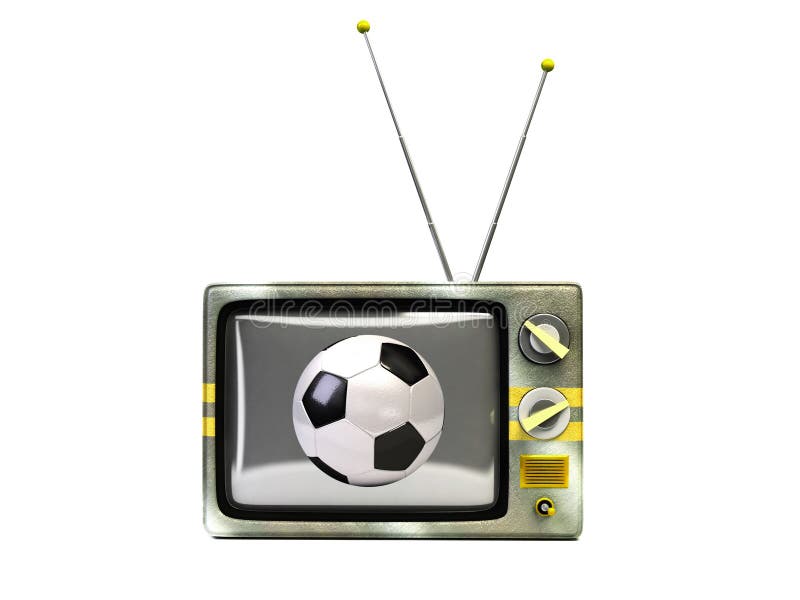 Stylish Retro TV with Soccer Ball Stock Image - Image of ball, screen ...