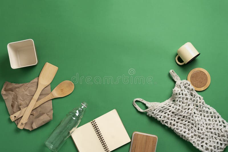 A Stylish Reusable Eco Friendly Accessories, Set of Items Flat Lay ...