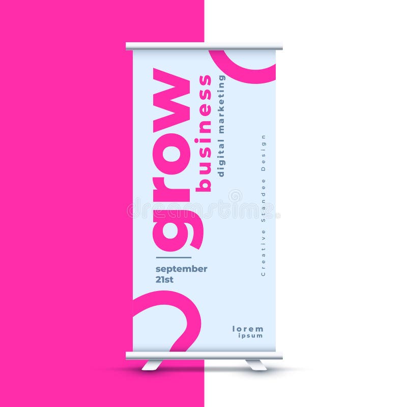 Stylish Rolled Up Standee Cover Template for Outdoor Presentation Stock ...