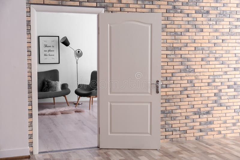Stylish Room Interior, View through Stock Photo - Image of doorway ...