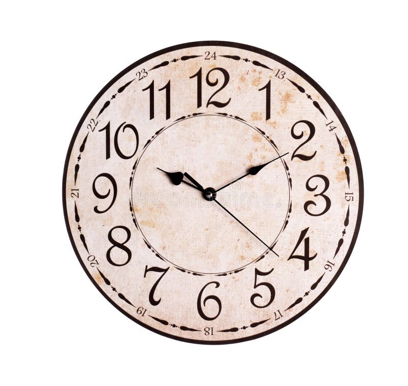 Stylish Round Clock Isolated on White. Interior Element Stock Image ...