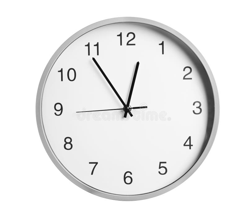 Stylish Round Clock Isolated on White. Interior Element Stock Image ...