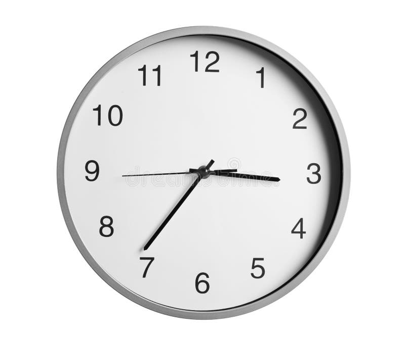 Stylish Round Clock Isolated on White. Interior Element Stock Image ...