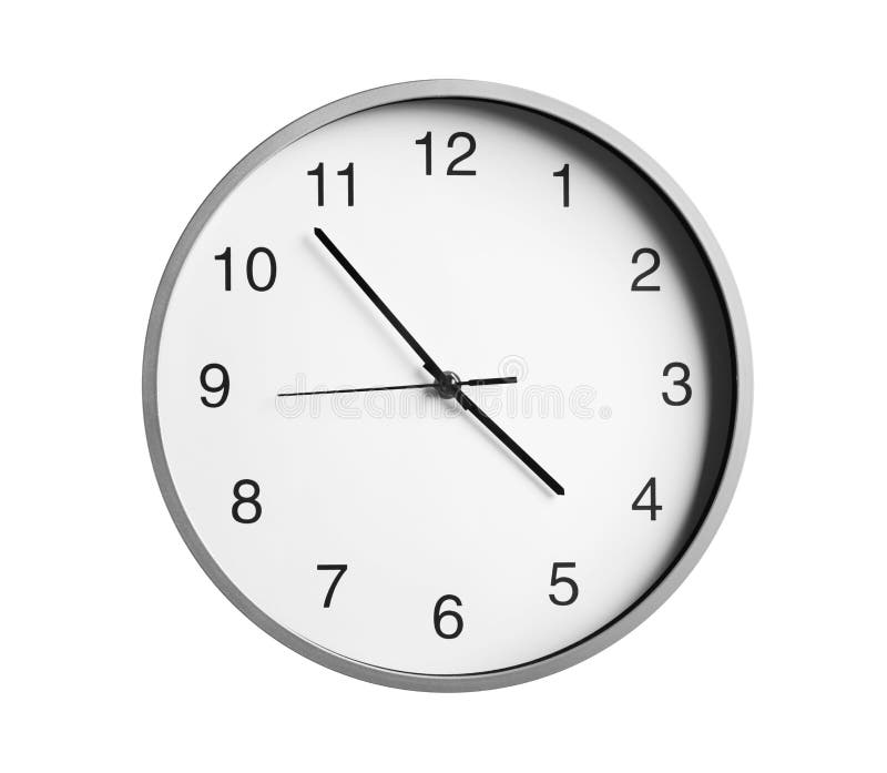 Stylish Round Clock Isolated on White. Interior Element Stock Photo ...