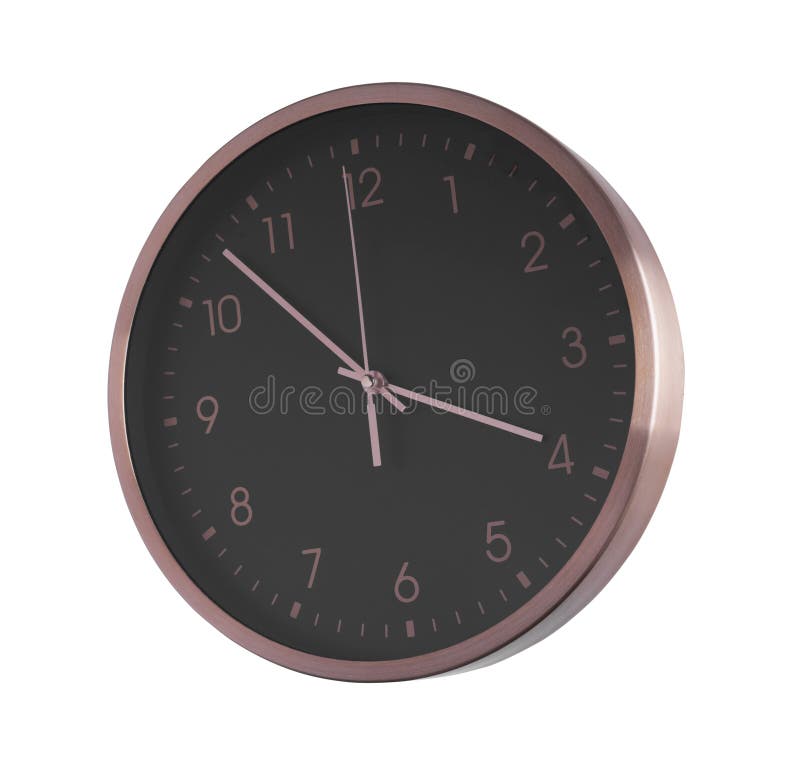Stylish Round Clock Isolated on White. Interior Element Stock Photo ...