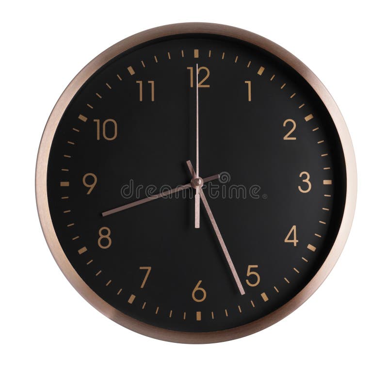 Stylish Round Clock Isolated on White. Interior Element Stock Photo ...