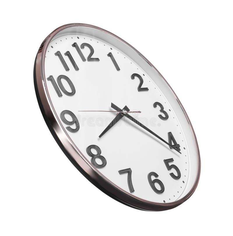 Stylish Round Clock Isolated on White. Interior Element Stock Photo ...