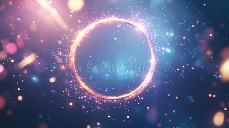 Stylish Round Frame with Subtle Pastel Background and Twinkling Lights ...