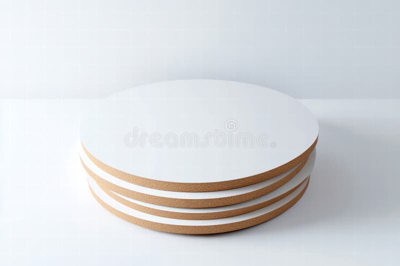 Stylish Round Table with Layered White Surfaces on a Light Background ...