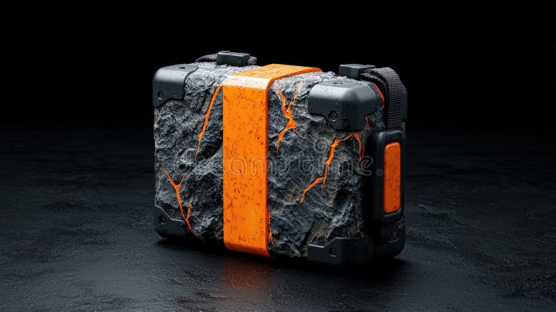 Stylish Rugged Portable Case with an Orange Strap Designed for ...