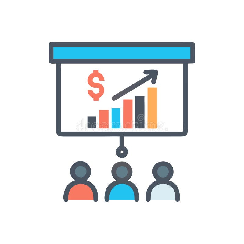 Stylish Sales Presentation Icon for Impact Stock Illustration ...