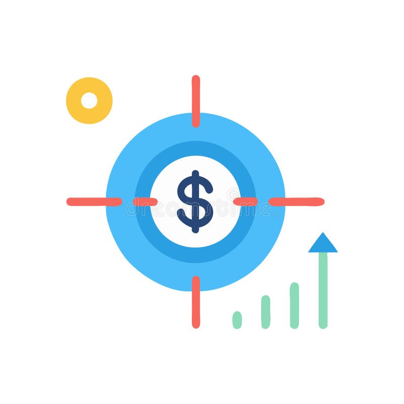 Stylish Sales Target Icon for Management Stock Image - Illustration of ...