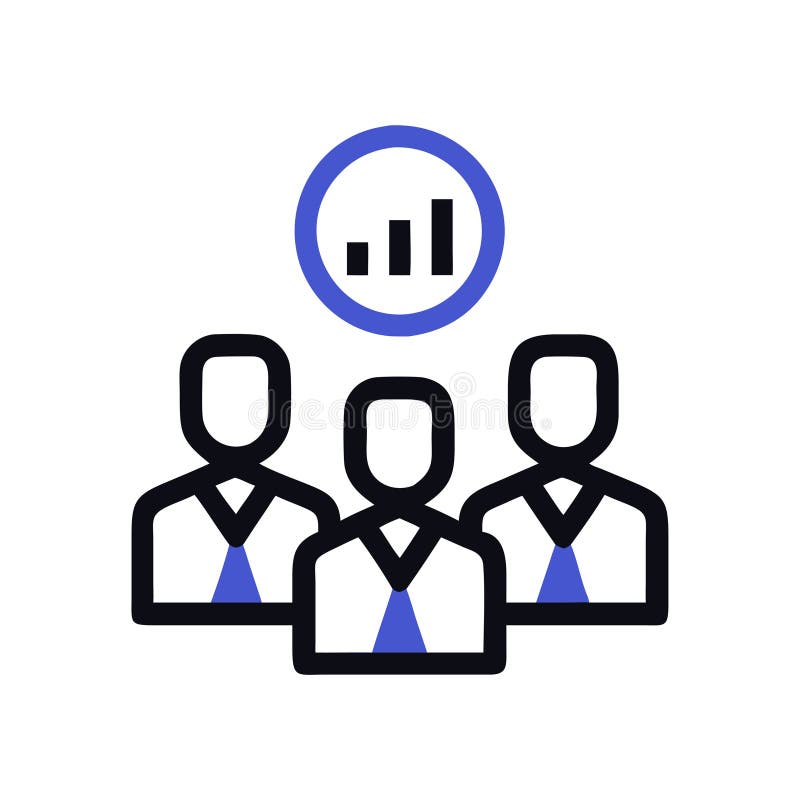 Stylish Sales Team Icon for Performance Stock Photo - Illustration of ...